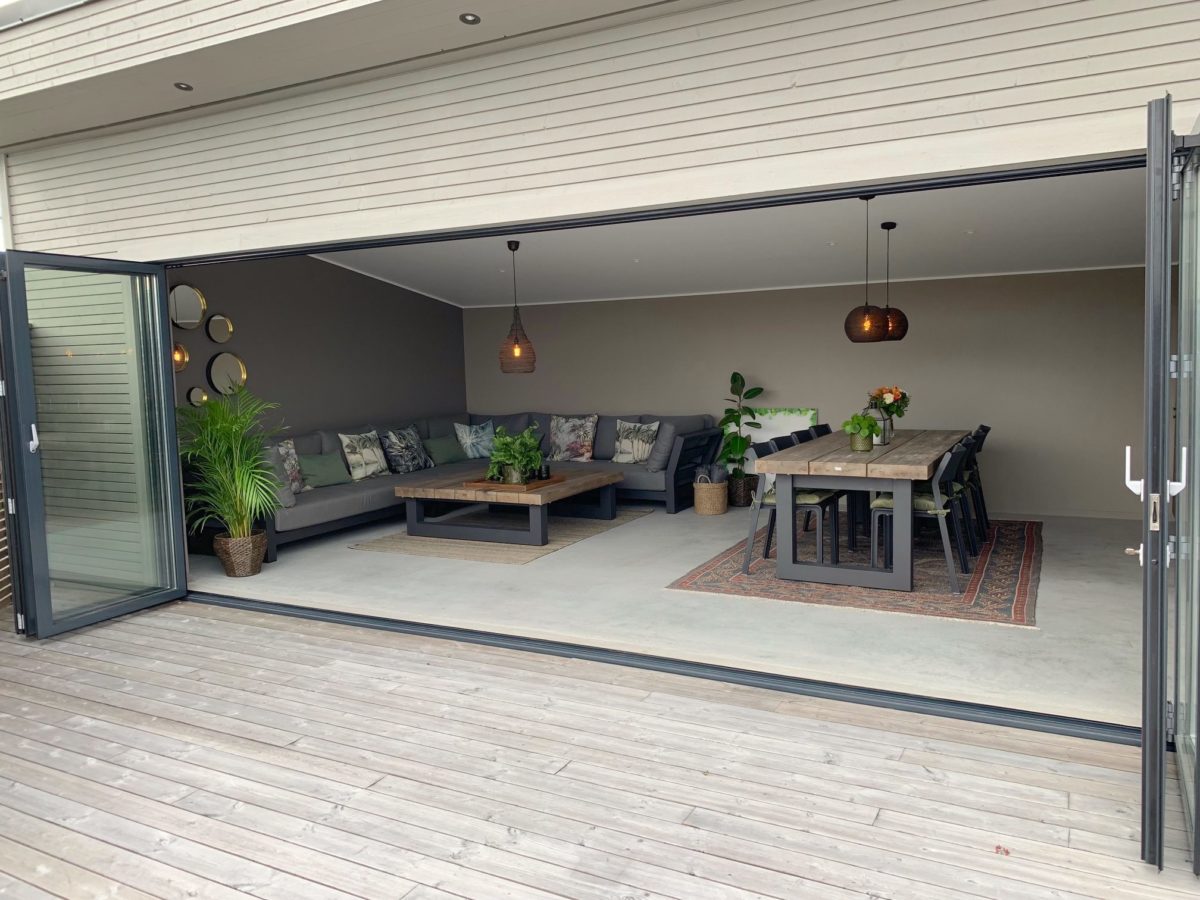 Foldedører ute | Sunflex SF55 | Skreddersydd for terrasse og utestue ...