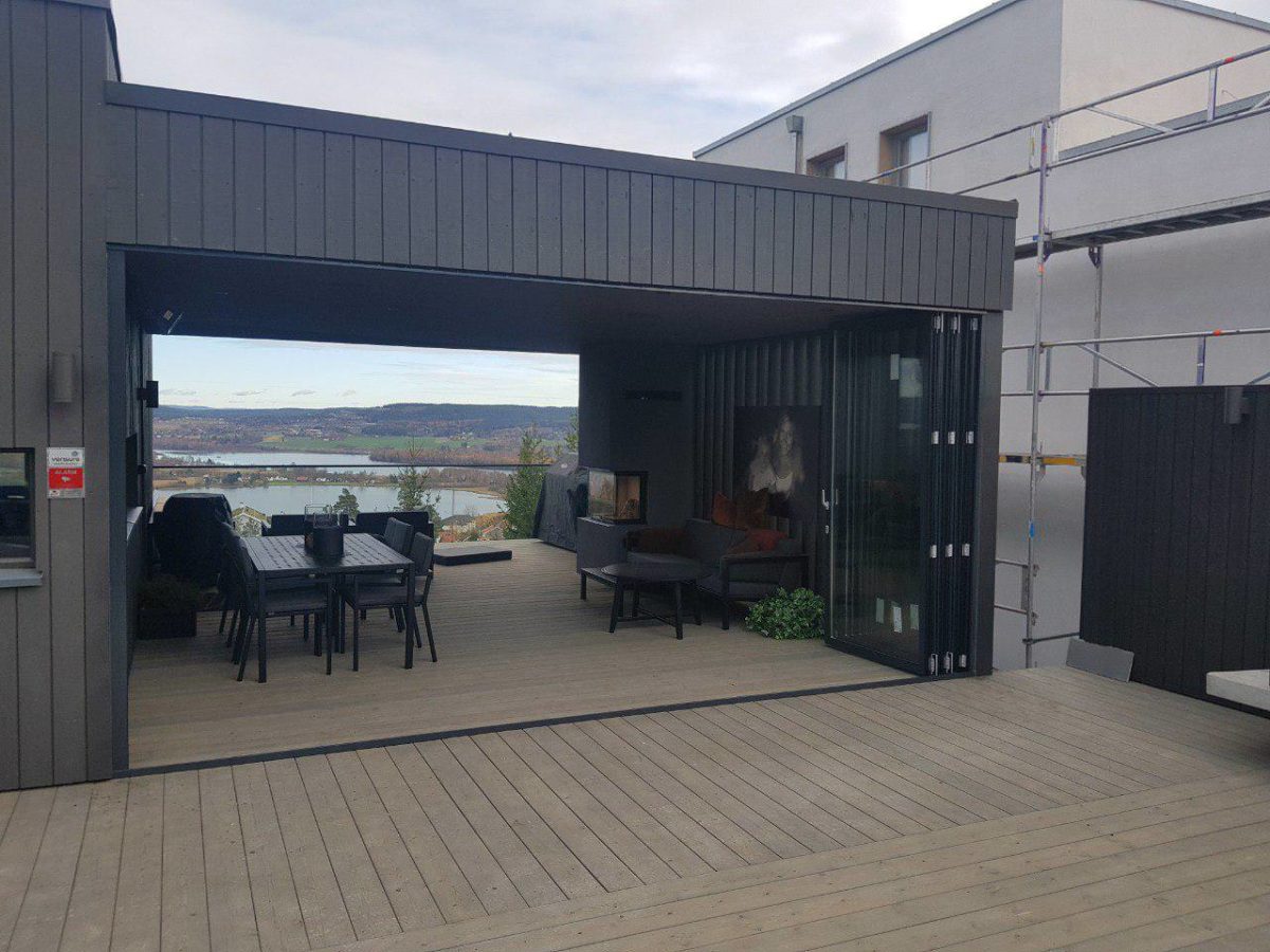 Foldedører ute | Sunflex SF55 | Skreddersydd for terrasse og utestue ...